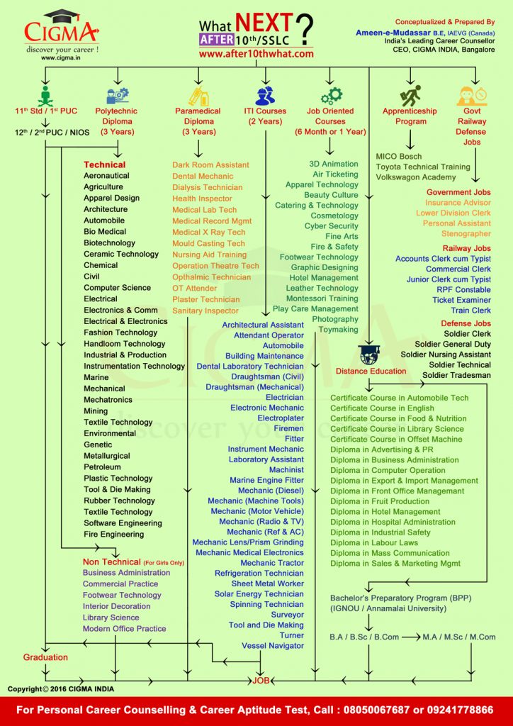 CY2016-A10W-Chart-Low - Courses and Colleges after 10th
